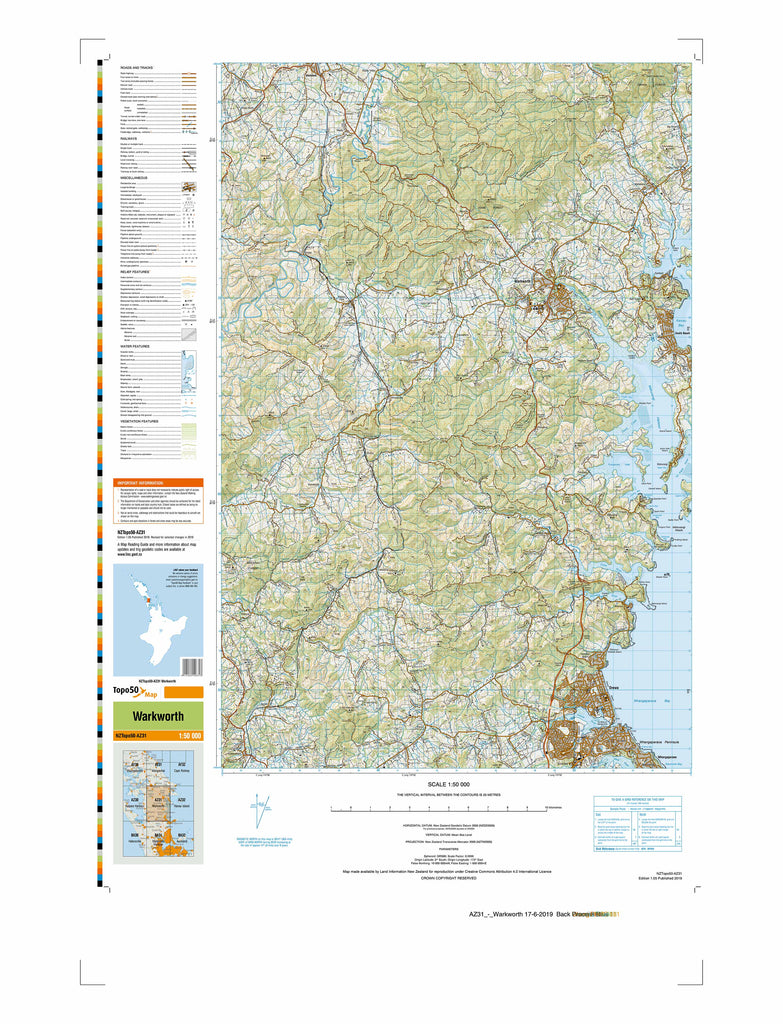 Buy AZ31 - Warkworth Topo50 map