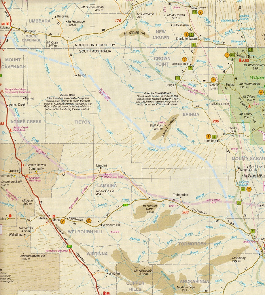 Alice Springs to Oodanatta Map – Westprint | Mapworld
