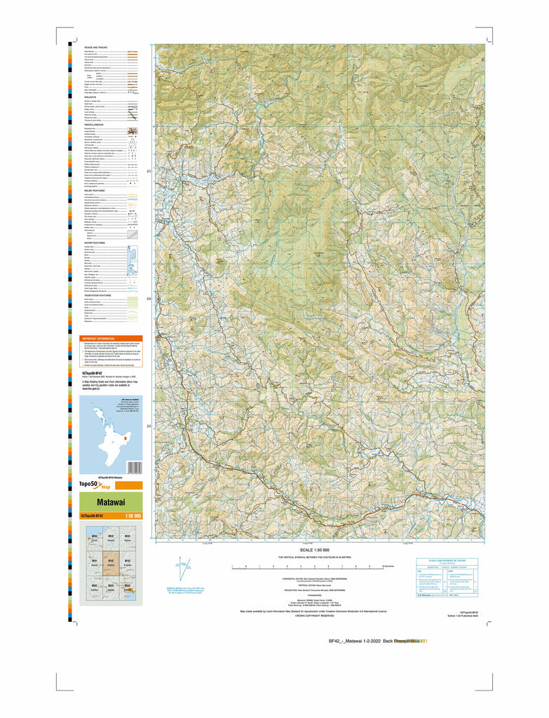 Buy BF42 - Matawai Topo50 map