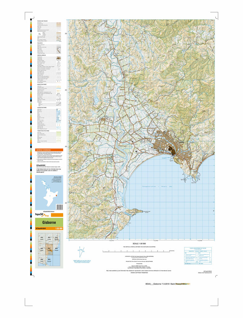 BG43 - Gisborne Topo50 map | Mapworld