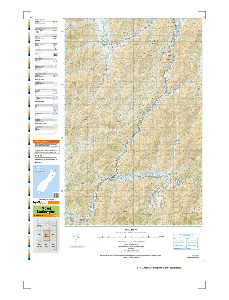 Buy BT25 - Mount Northampton Topo50 map