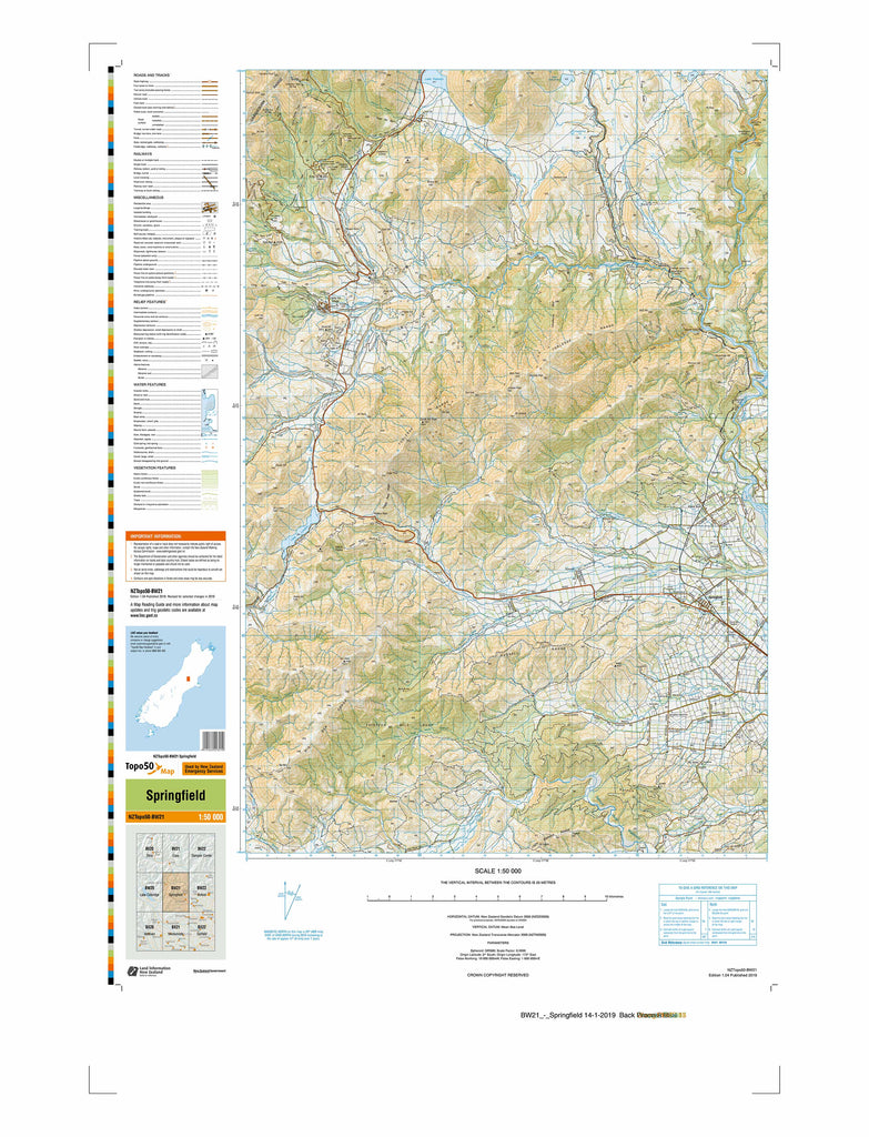 Buy BW21 - Springfield Topo50 map