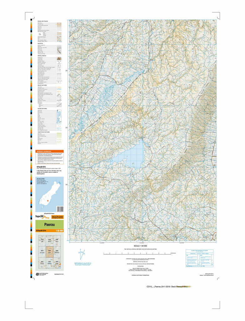 Buy CD15 - Paerau Topo50 map