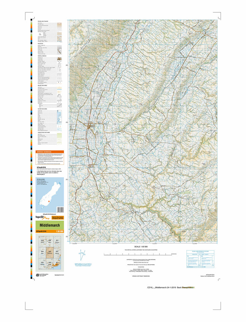 CD16 - Middlemarch Topo50 map | Mapworld