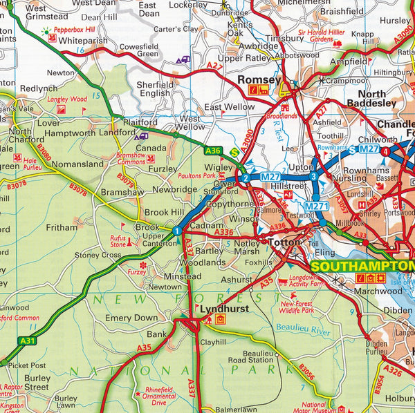 Central Southern England AA Map, Buy Map of Britain - Mapworld