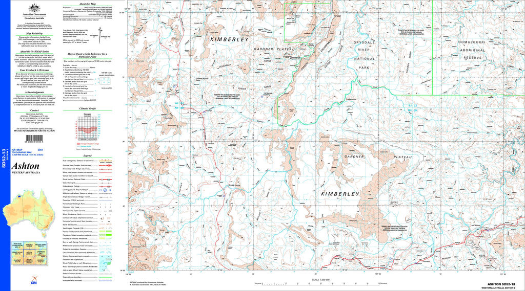 Ashton SD52-13 1:250k Topo, Buy Map of Ashton - Mapworld