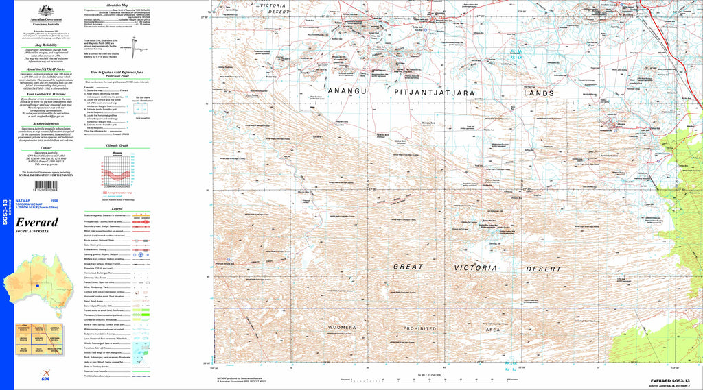 Buy Everard SG53-13 Topographic Map 1:250k