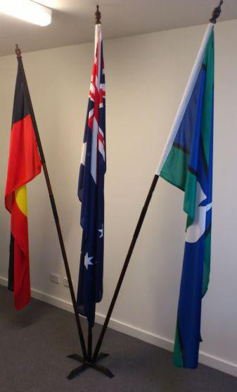 Australian/Aboriginal/TSI Flag Set (1370 x 685mm sleeve) with Metal Ba