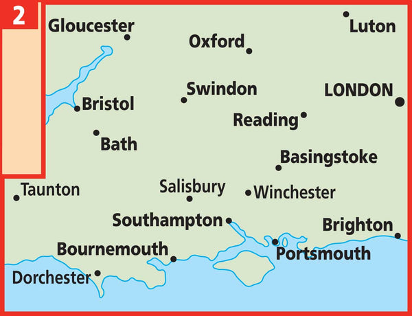 Central Southern England AA Map, Buy Map of Britain - Mapworld