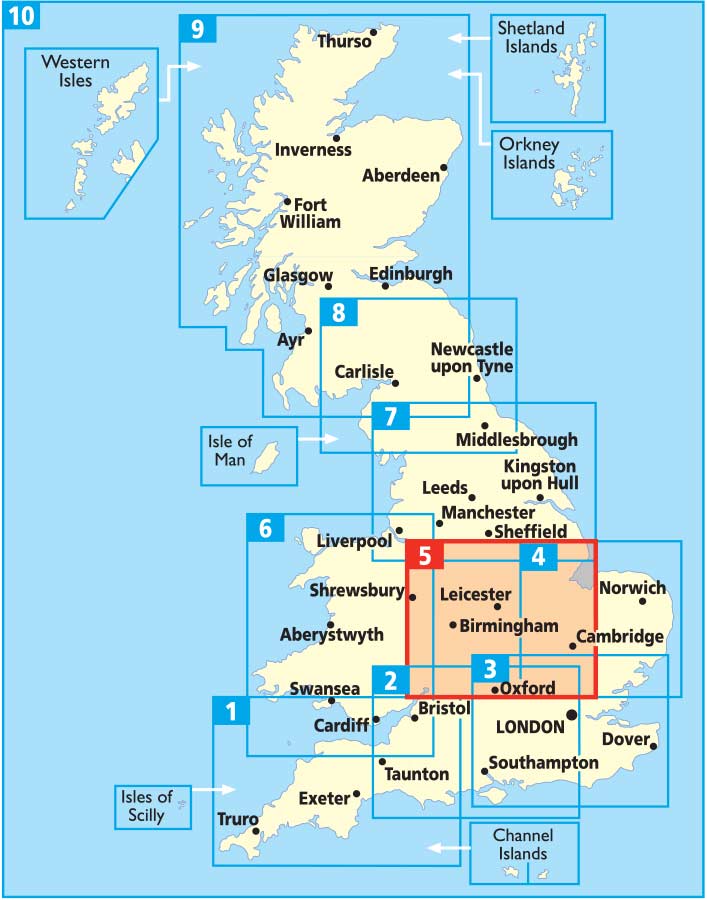 Midlands AA Map, Buy Map of Britain - Mapworld