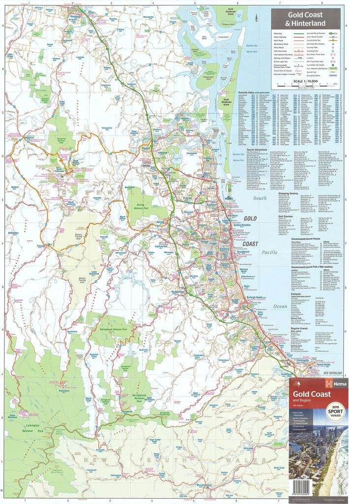 Gold Coast and Region Laminated Wall Map – Hema | Mapworld