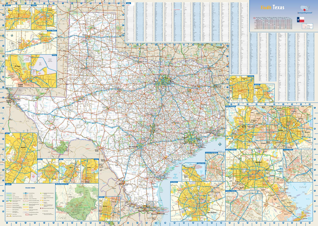 Texas State Wall Map