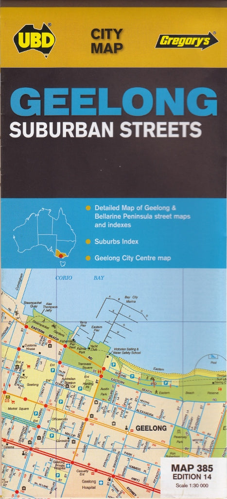 Geelong & Bellarine Peninsula UBD 385 Map, Buy Map of Geelong ...