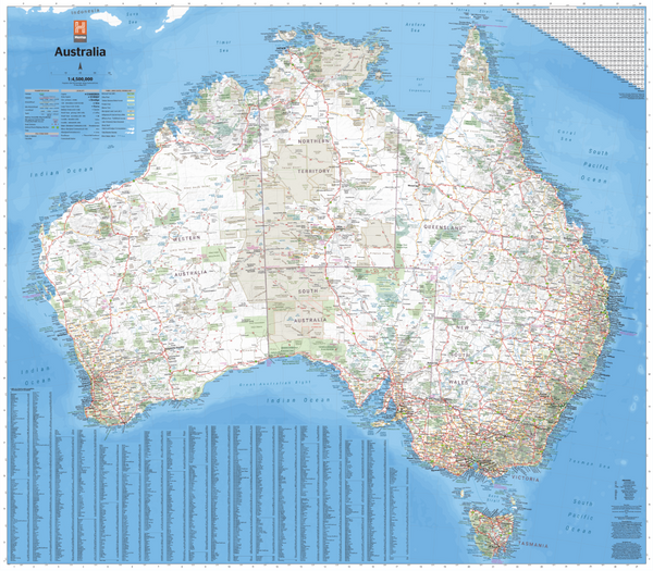 Australia Hema Supermap Laminated, Map of Australia For Sale, Australia ...