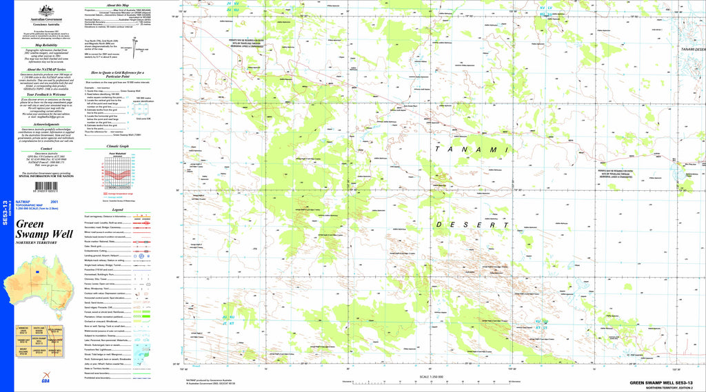 Buy Green Swamp Well SE53-13 Topographic Map 1:250k