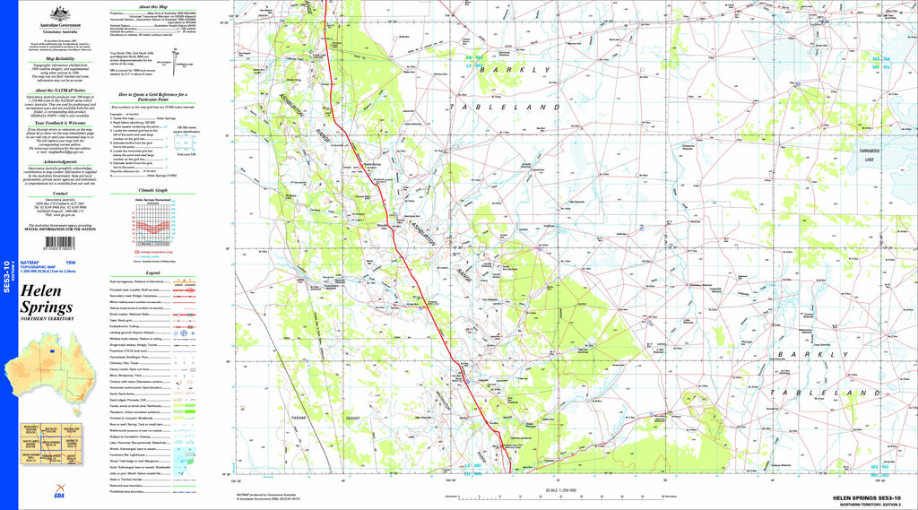 Buy Helen Springs SE53-10 Topographic Map 1:250k