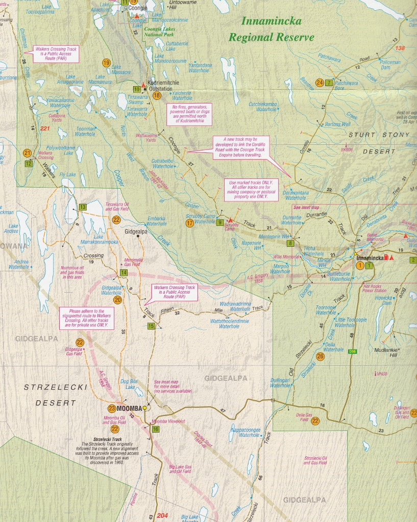 Innaminka & Coongie Lakes Map Westprint