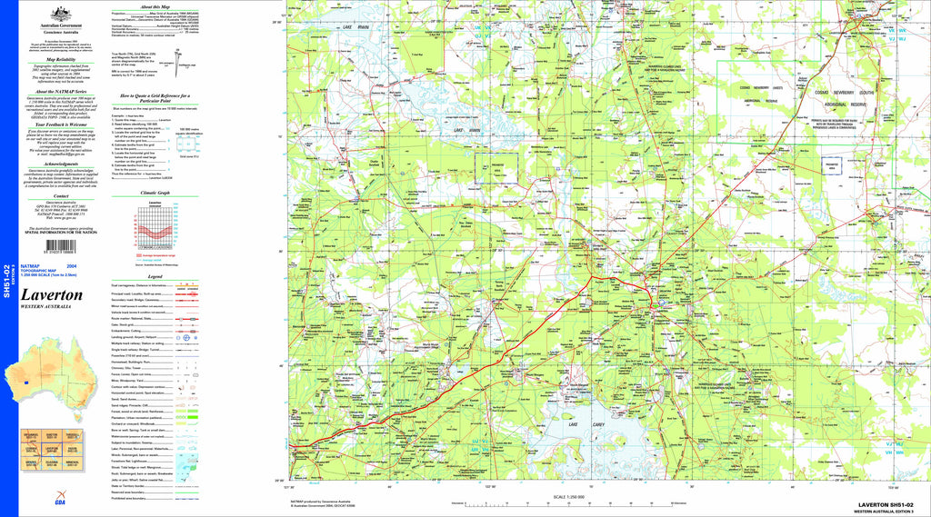 Laverton SH51-02 Topographic Map 1:250k | Mapworld