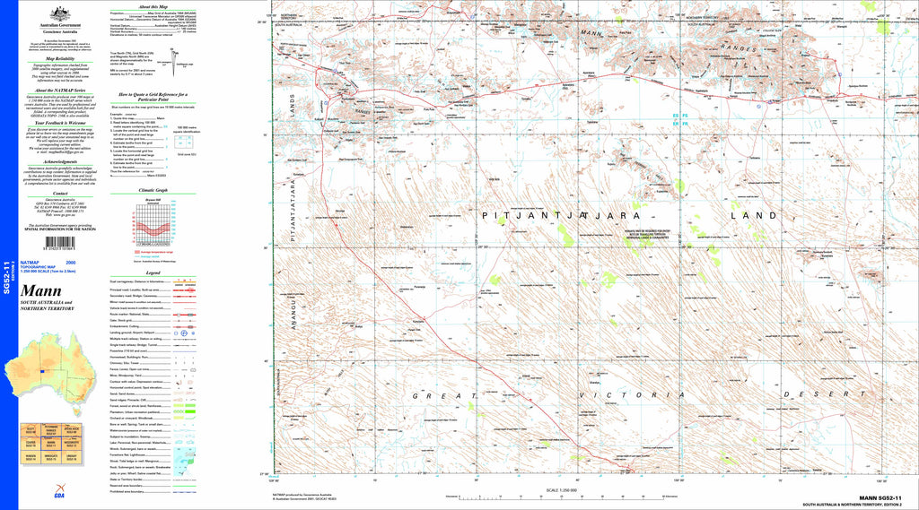 Buy Mann SG52-11 Topographic Map 1:250k