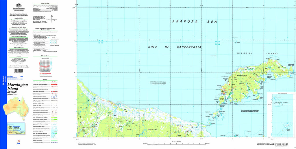 Mornington Island Special SE54-01 Topographic | Mapworld