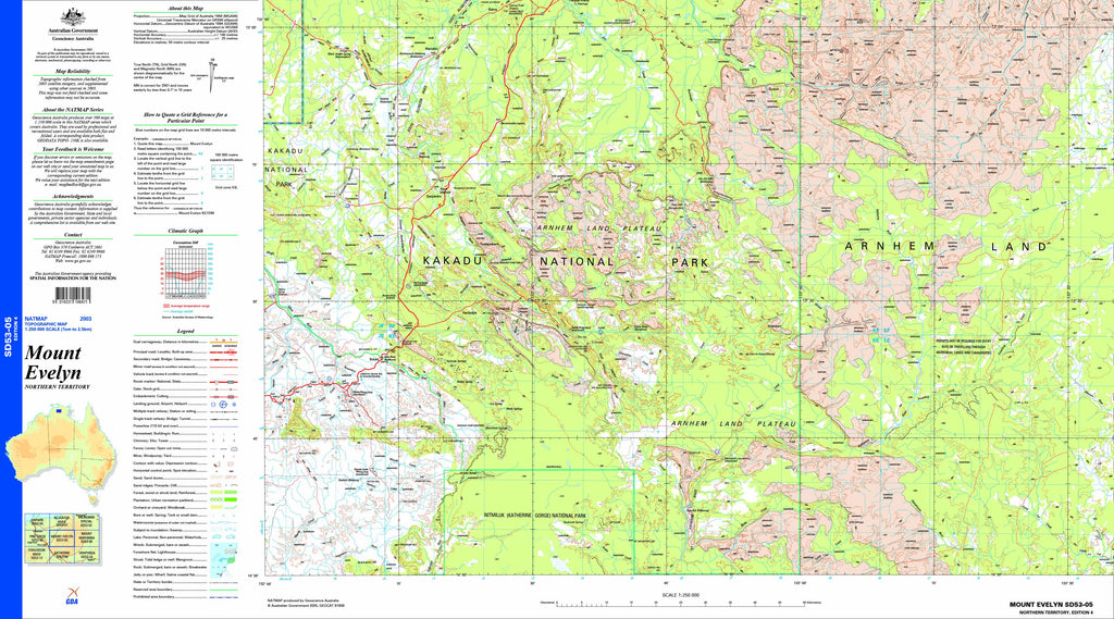Buy Mount Evelyn SD53-05 Topographic Map 1:250k