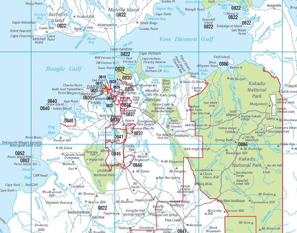 Northern Territory Postcode Map, Buy Postcode Map of Northern Territory ...