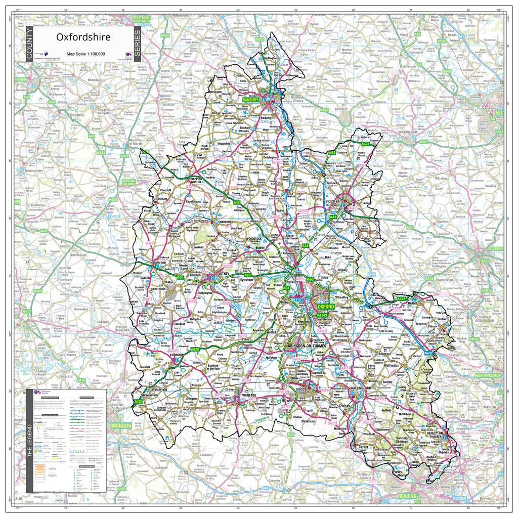 County Map of Oxfordshire | Mapworld