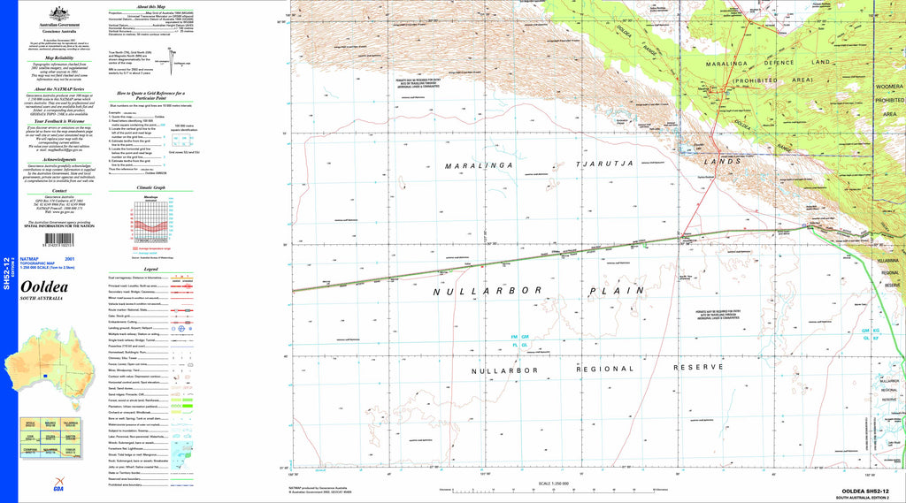 Buy Ooldea SH52-12 Topographic Map 1:250k