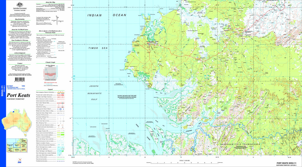 Buy Port Keats SD52-11 Topographic Map 1:250k