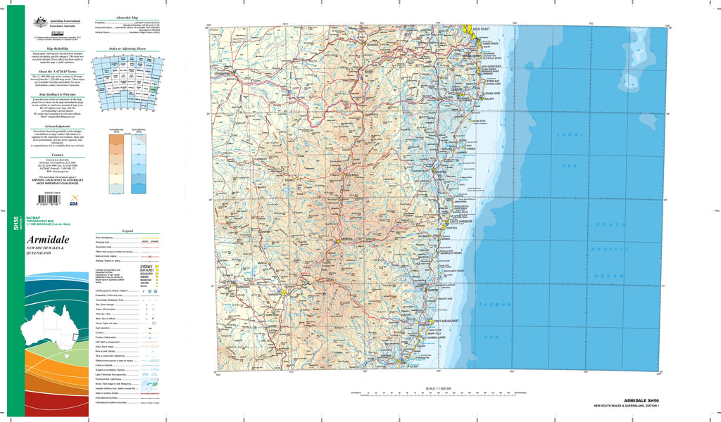 Buy SH-56 Armidale 1:1 Million General Reference Topographic Map