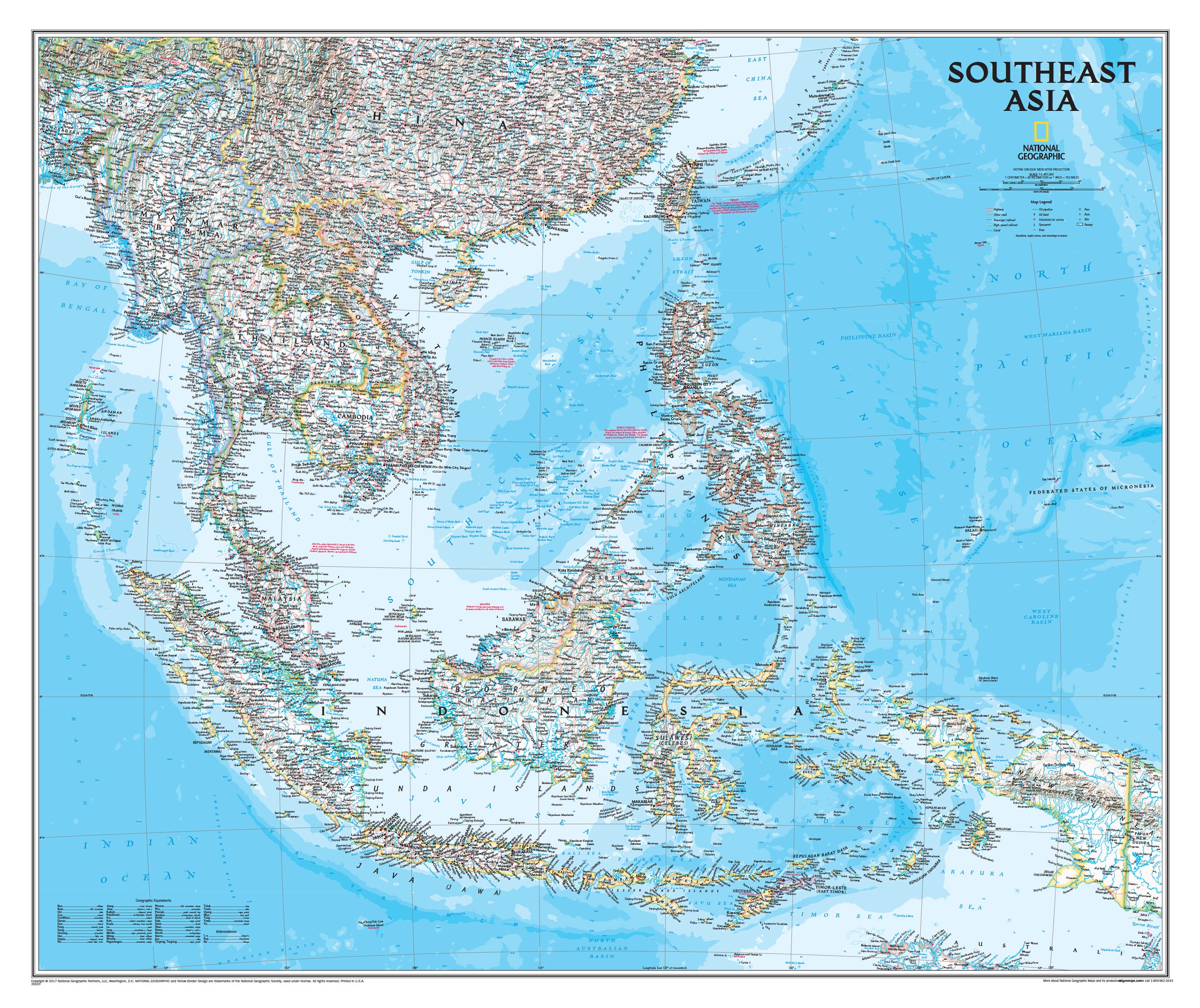 South East Asia Wall Map, Buy Wall Map of Asia - Mapworld