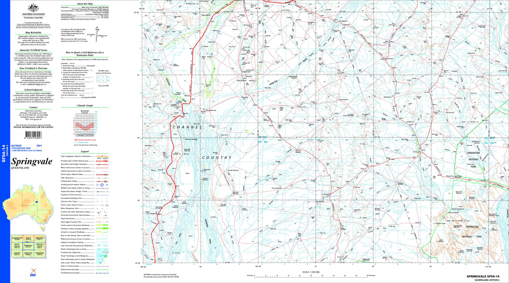 Springvale SF54-14 Topographic Map 250k | Shop Mapworld