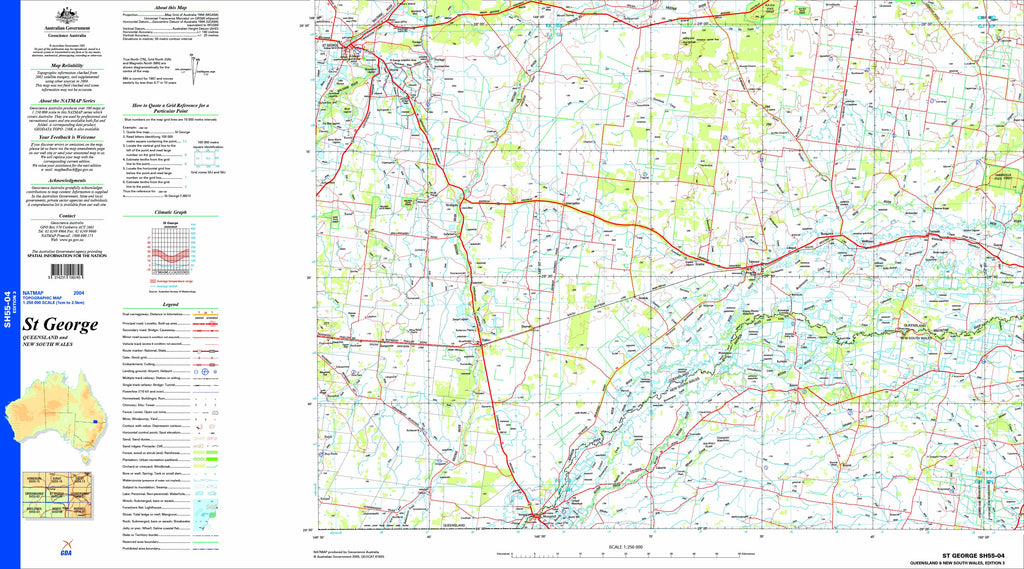 Buy St George SH55-04 Topographic Map 1:250k