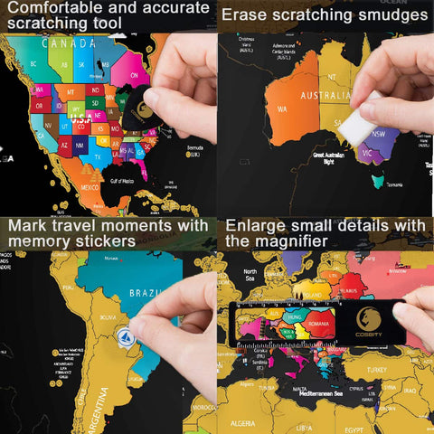 World Scratch Map Deluxe with Flags | Shop Mapworld