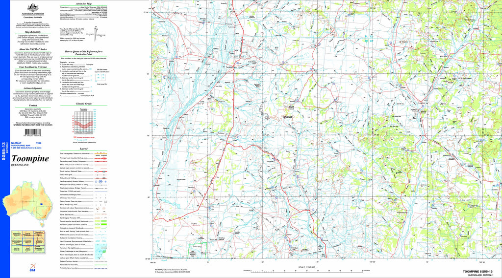 Buy Toompine SG55-13 Topographic Map 1:250k