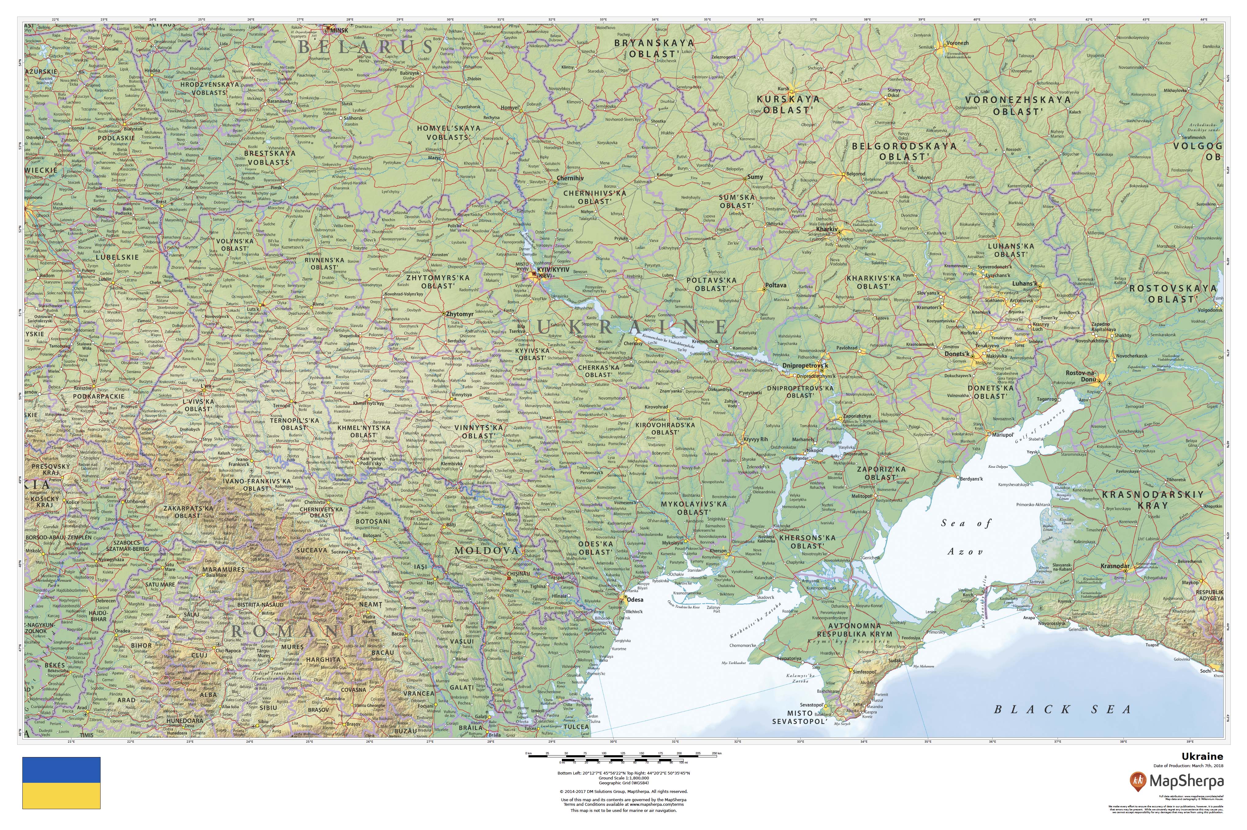 Ukraine wall map, buy wall map of the Ukraine | Shop Mapworld