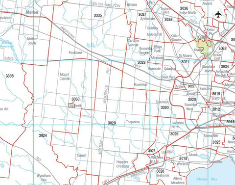 Melbourne & Victoria Postcode Map, Buy Postcode Map of Melbourne - Mapworld