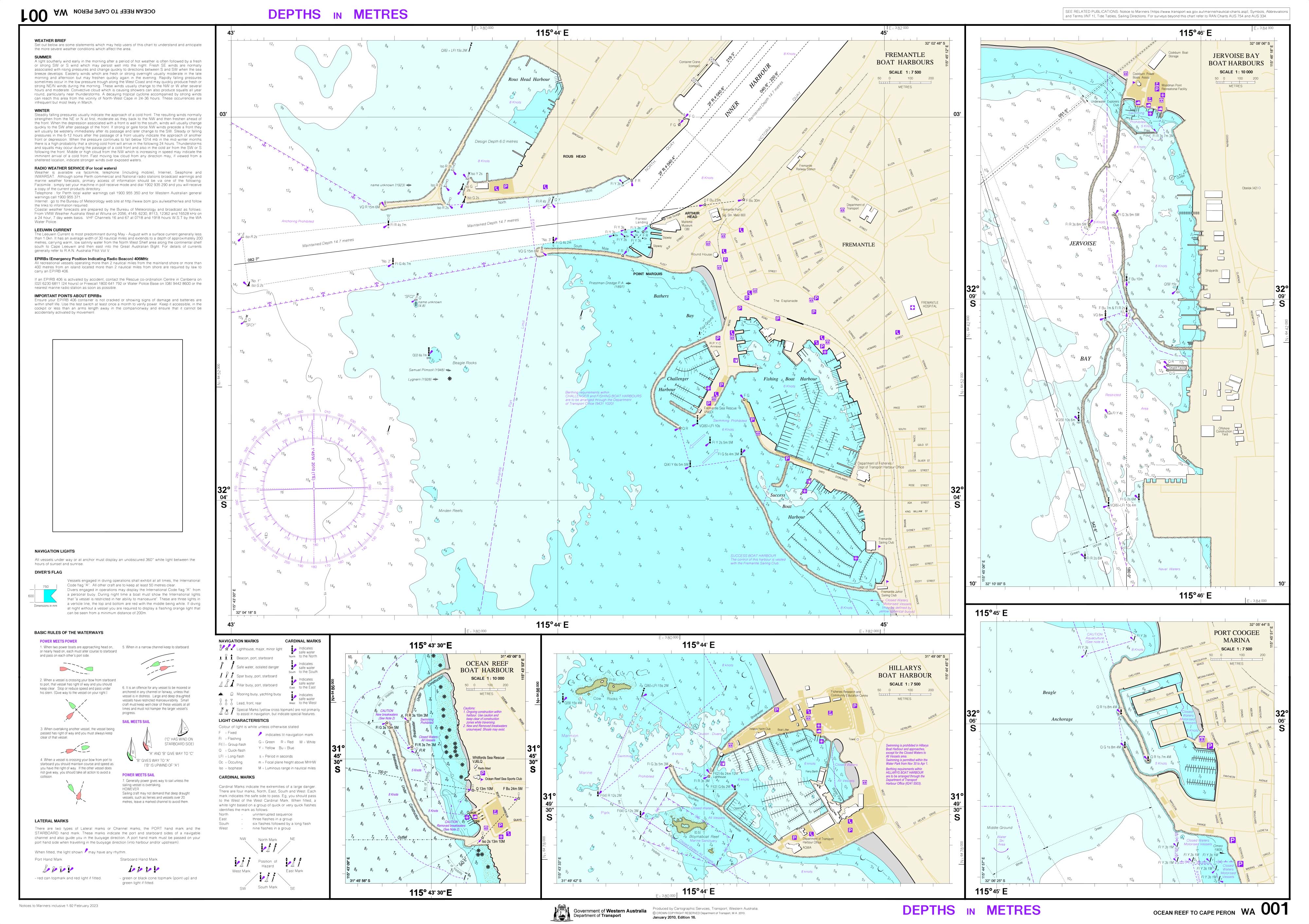 001 - Ocean Reef to Cape Peron Chart, Buy Chart of Ocean Reef to Cape ...