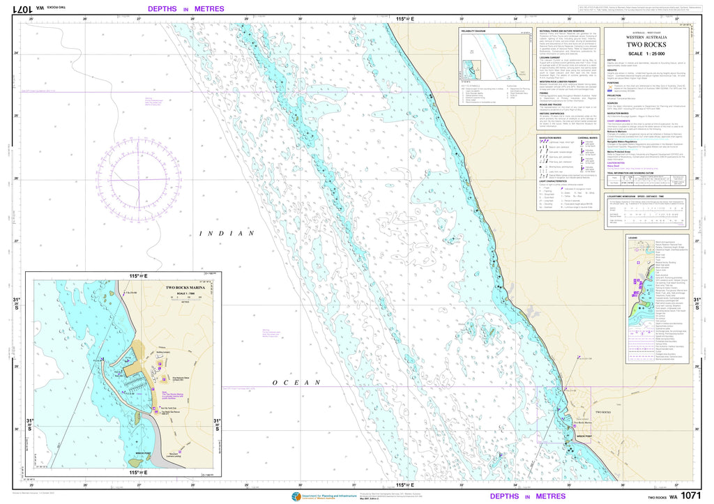1071 - Two Rocks DPI Chart, Buy Chart of Yanchep - Mapworld