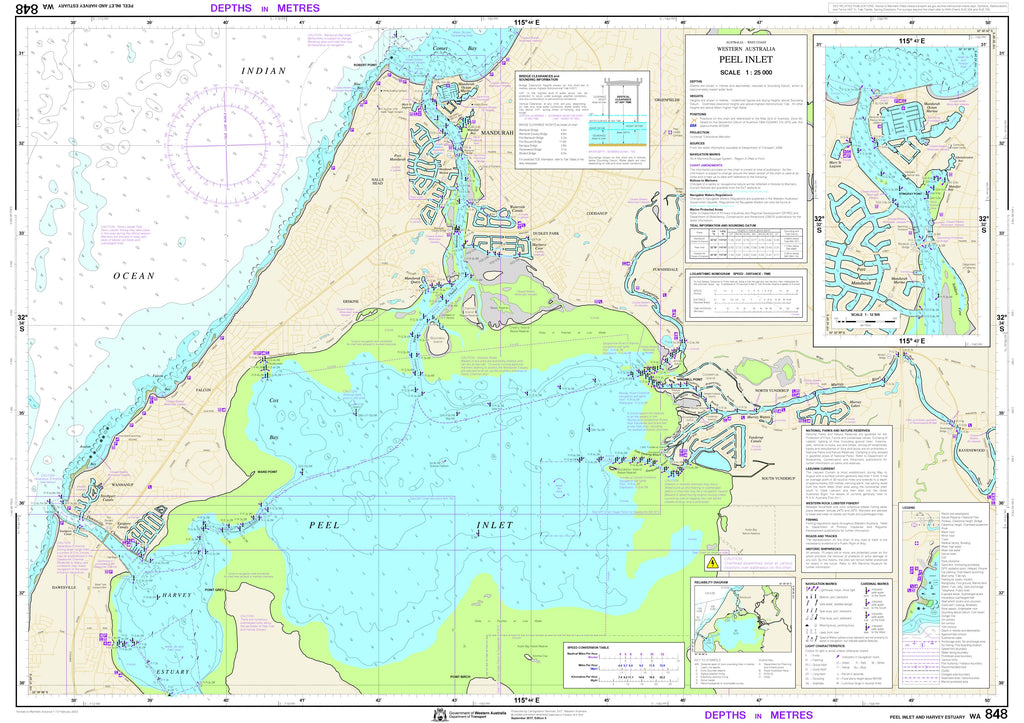 848 - Peel Inlet and Harvey Estuary Chart, Buy Chart of Peel Inlet and ...