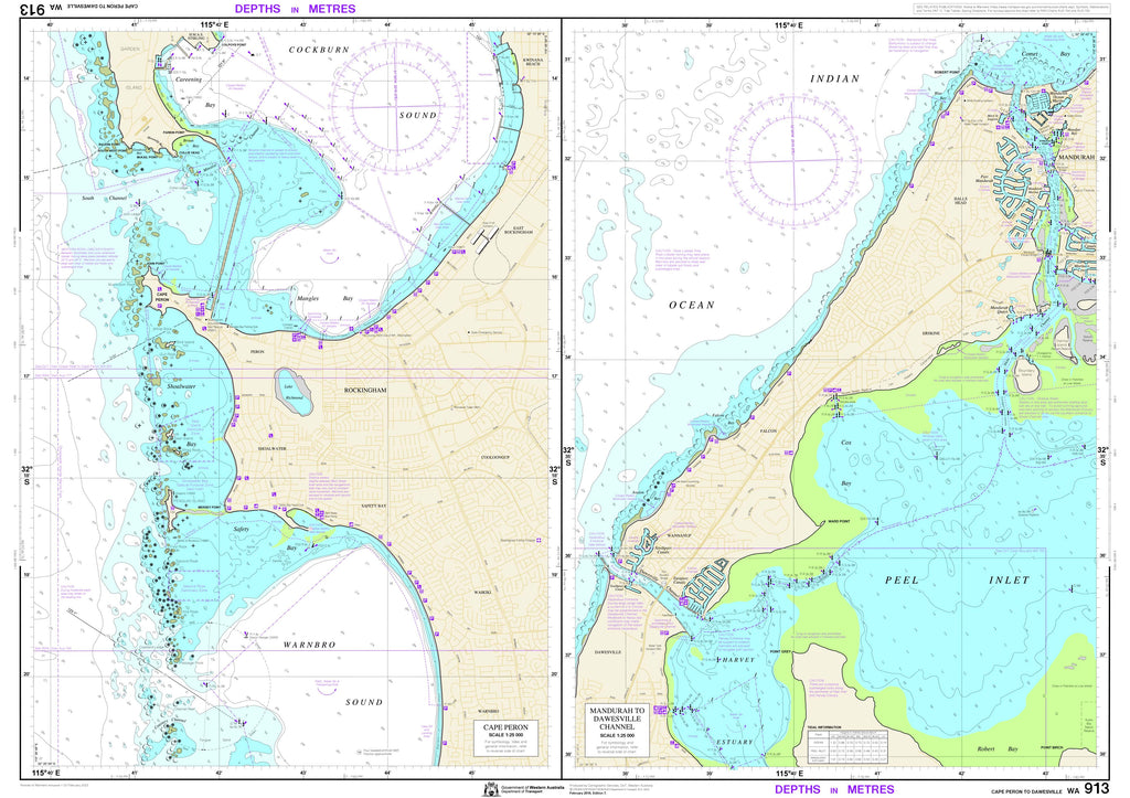 913 - Cape Peron to Dawesville Chart, Buy Chart of Cape Peron to ...