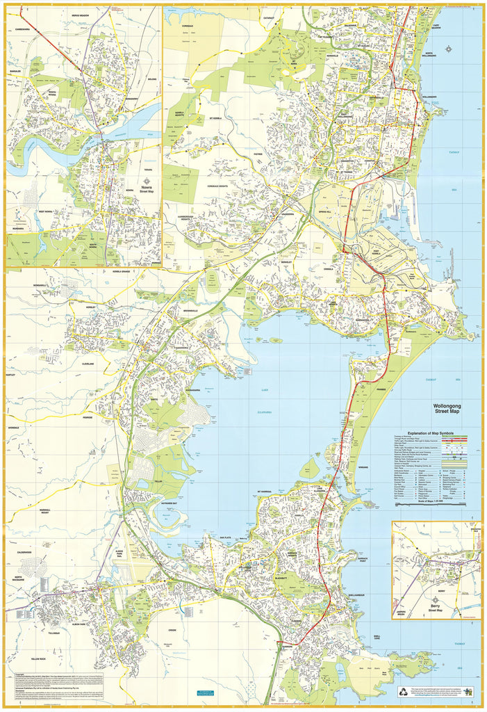 Wollongong Nowra & Berry UBD Map 299, Buy Map of Wollongong - Mapworld