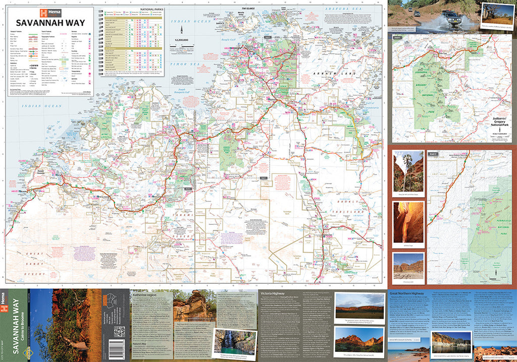Buy Savannah Way Cairns to Broome Hema Map 5th Edition - Mapworld