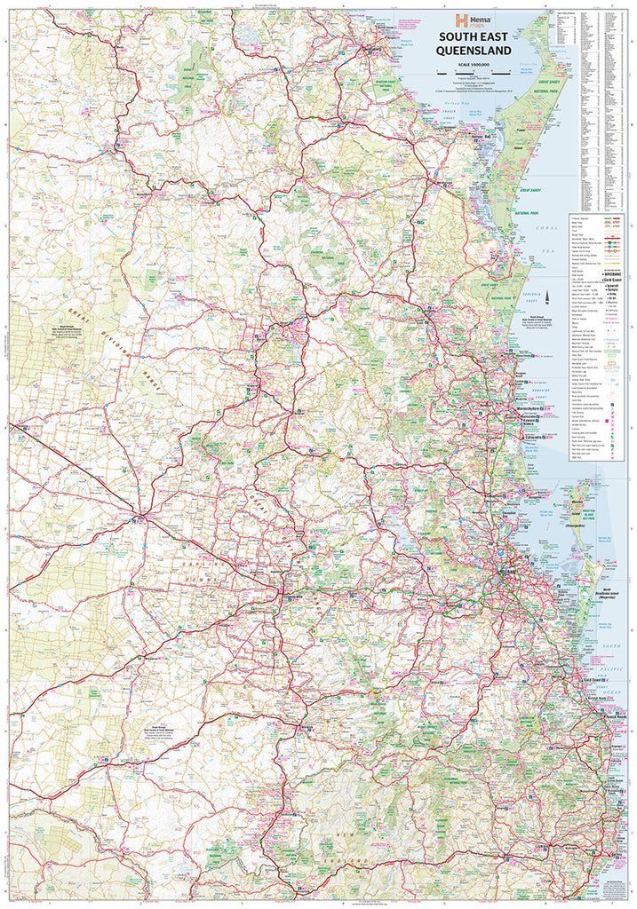 South East Queensland Hema, Buy Map of South East Queensland - Mapworld