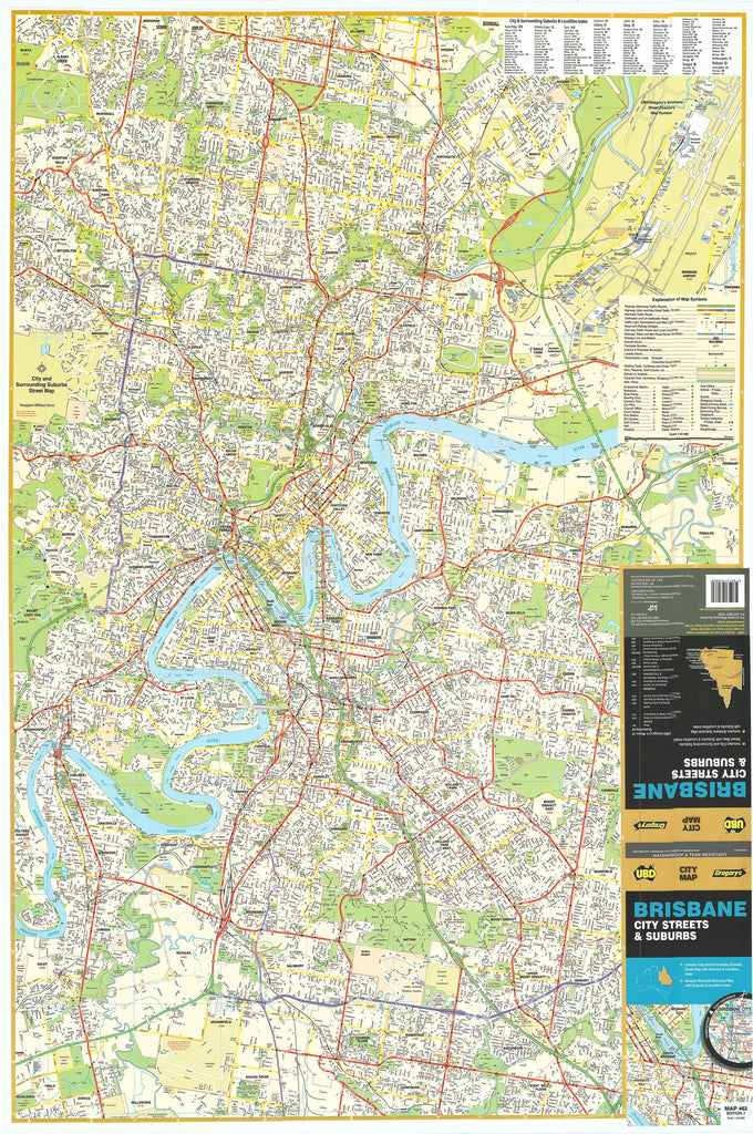 Brisbane 462 Map Laminated Wall Map (690mm) – UBD | Mapworld