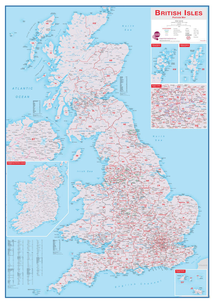 Britain Postcode Wall Map | Shop Mapworld