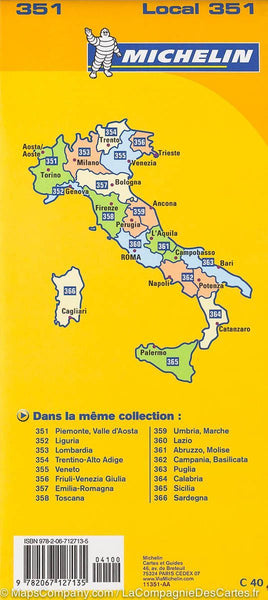 Italy Piedmont & Aosta Valley Michelin Map 351 - Mapworld