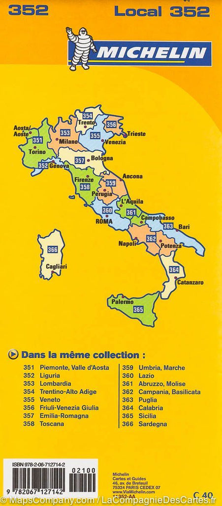 Italy Liguria Michelin Map 352 - Mapworld