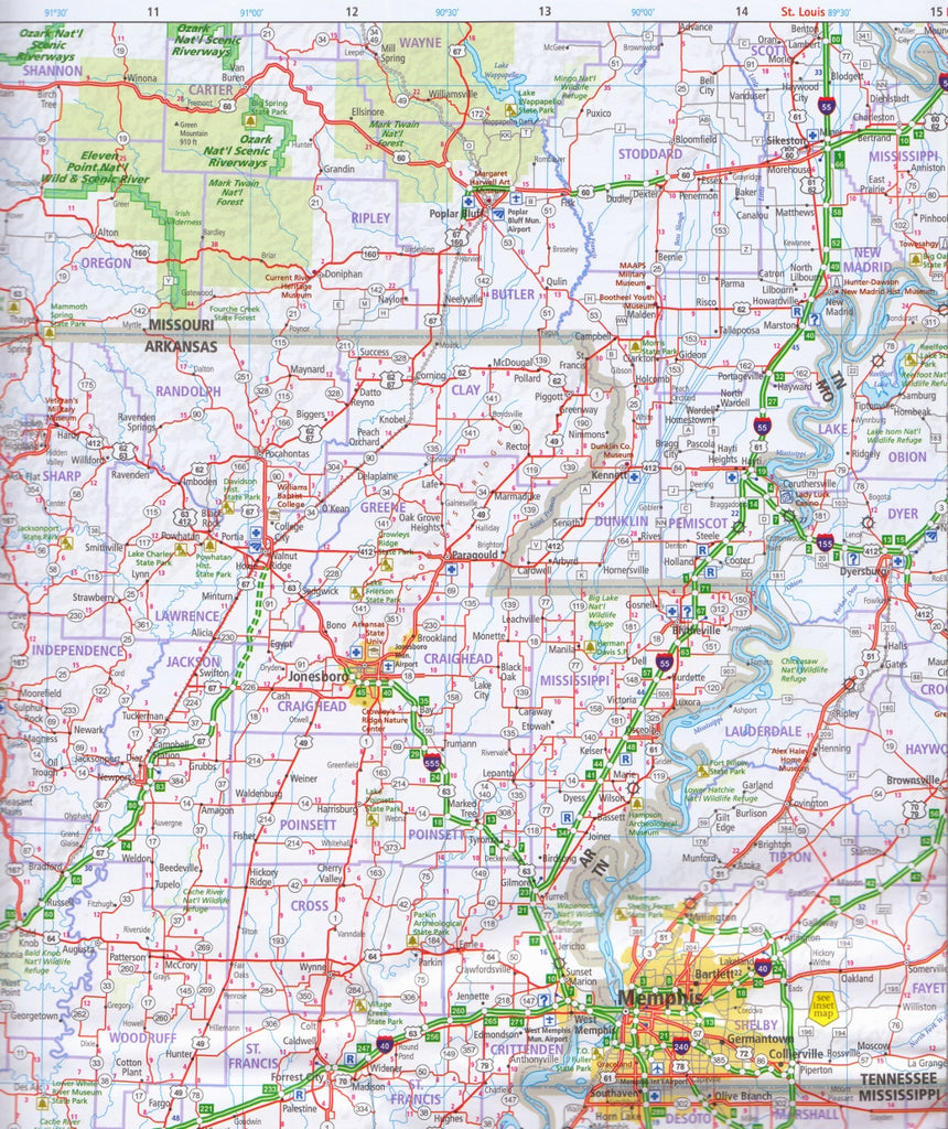 Deep South USA Map – Hallwag | Mapworld
