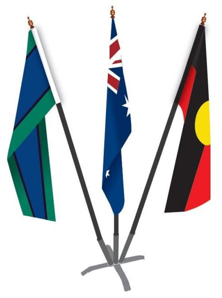 Australian/Aboriginal/TSI Flag Set (1370 x 685mm sleeve) with Metal Ba